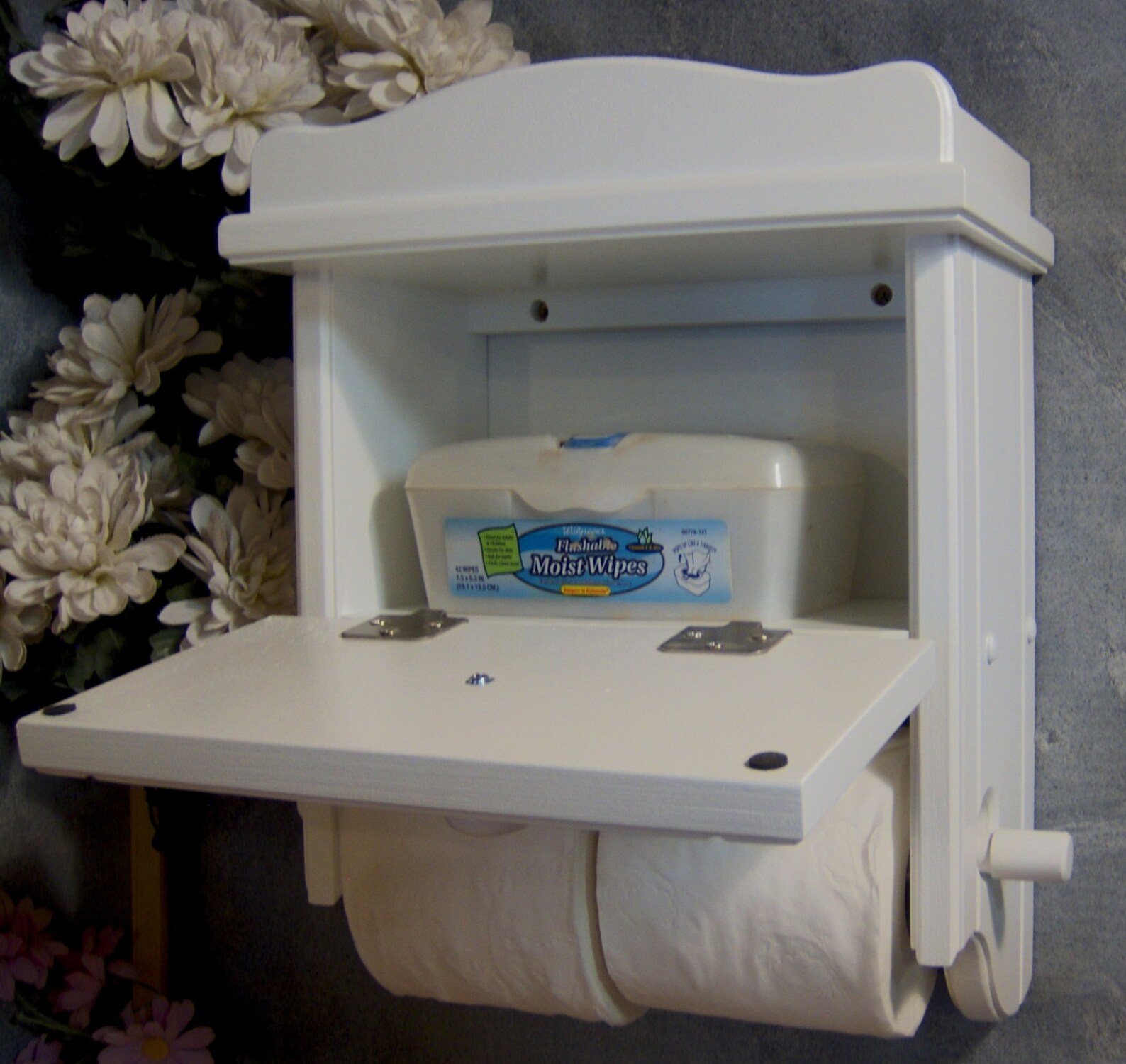 Double Roll Toilet Paper Holder With Storage Cabinet. - Etsy