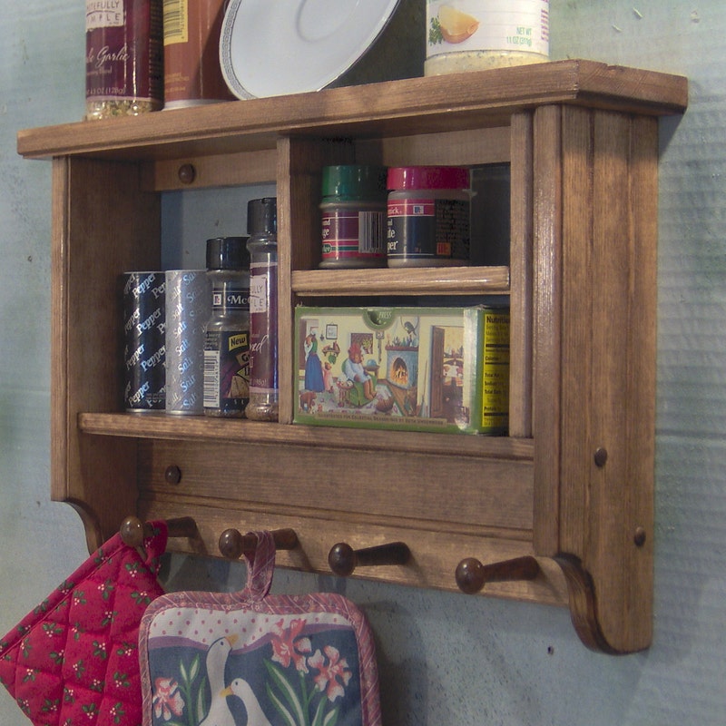 Wooden Spice Wall Rack - Etsy