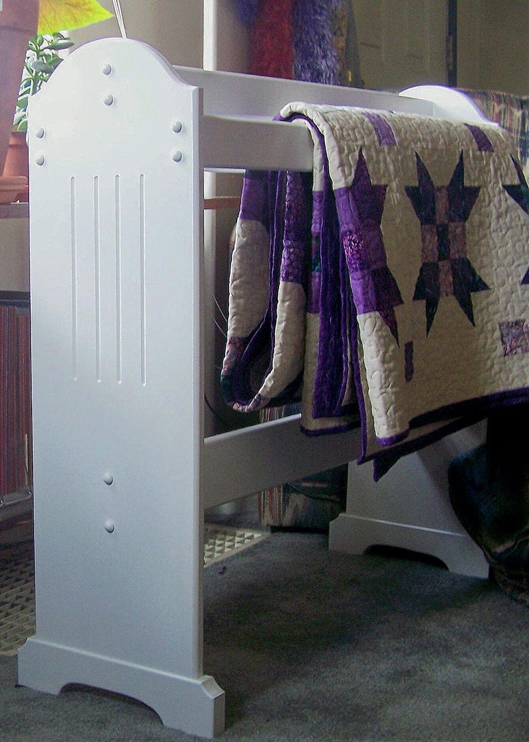 White Satin Free Standing Quilt Rack Wood Ready to Assemble - Etsy
