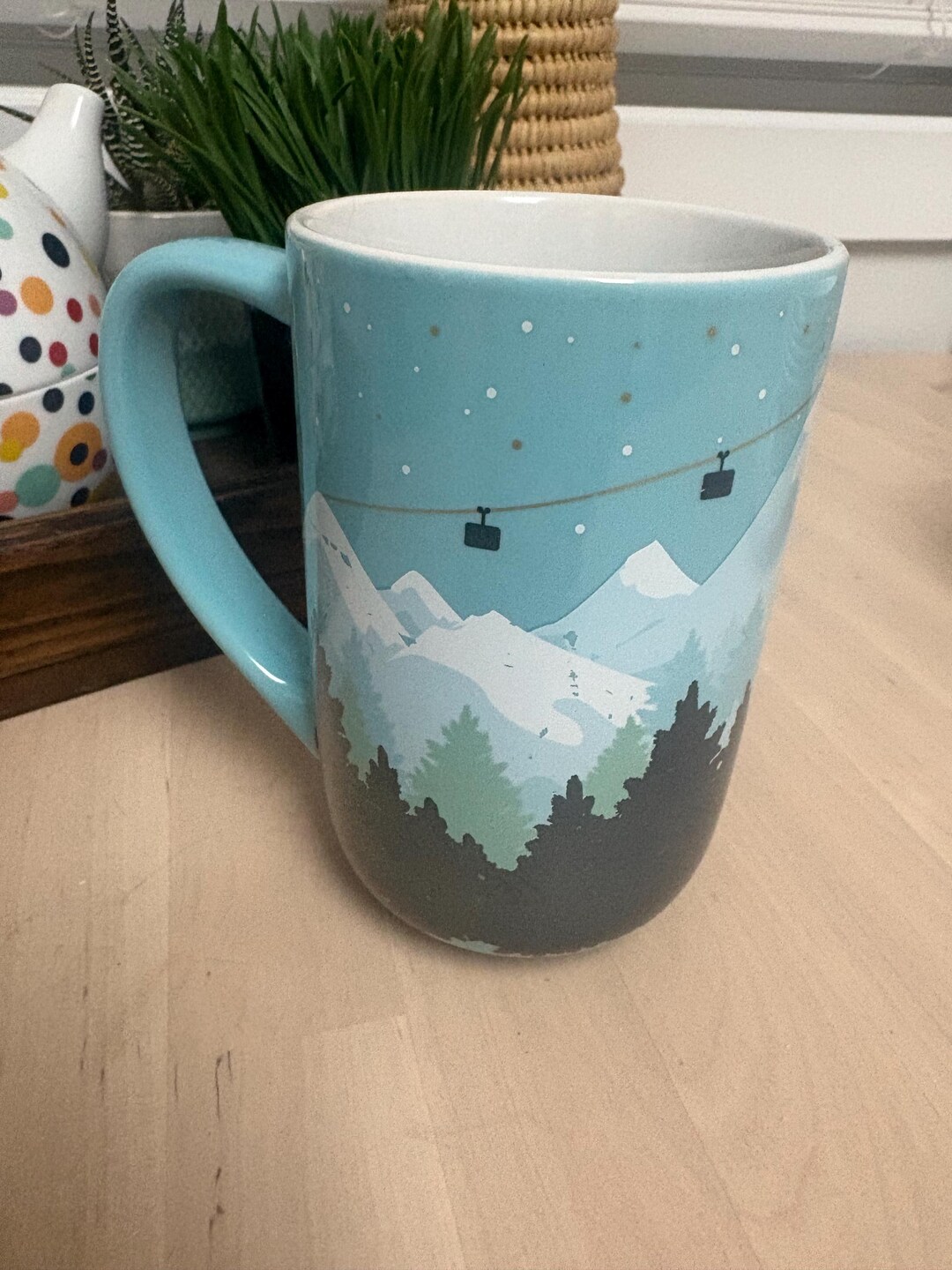 Davidstea Ski Mountain Nordic Tea Coffee Mug Infuser Cable Cars Blue - Etsy