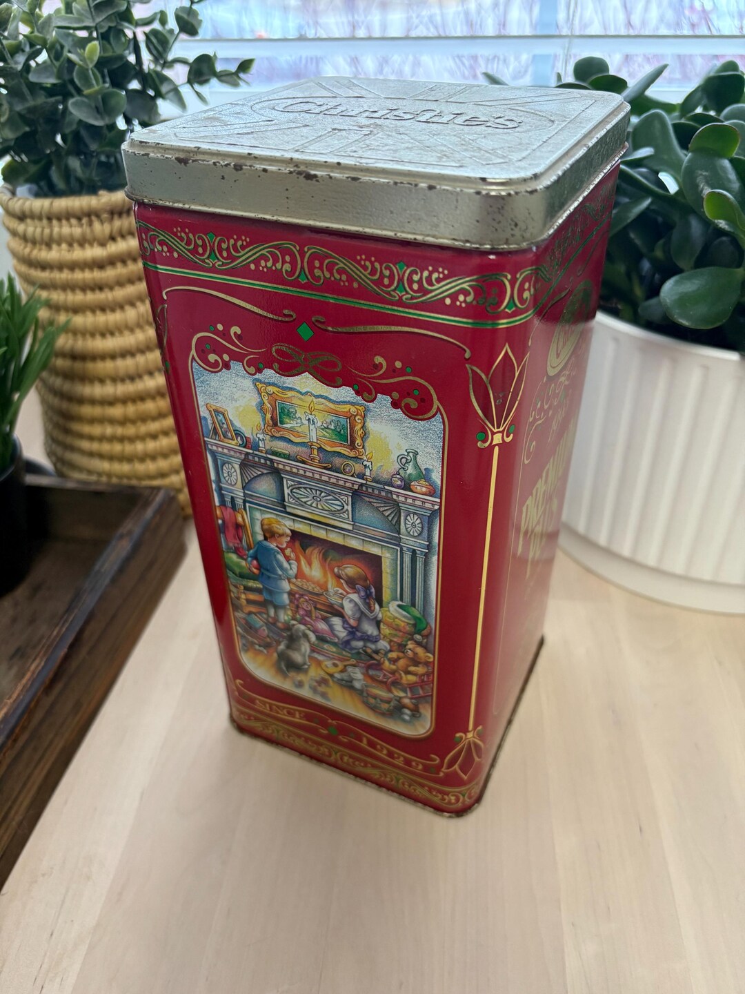 1993 Christie’s Premium Plus Metal Cracker Tin Vintage Nostalgia - Etsy