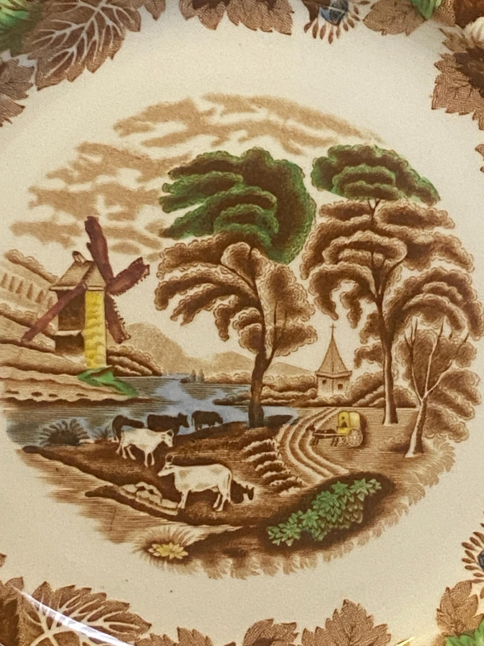 1920's Enoch Woods English Scenery Woods Ware Brown and White Plate. 9 ...