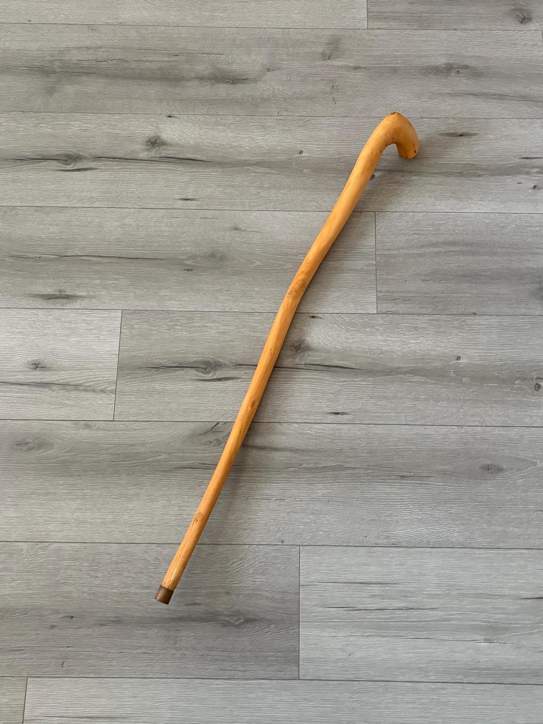 Vintage Antique Walking Cane | Knobby Wood | Metal Tip Fancy Swagger ...
