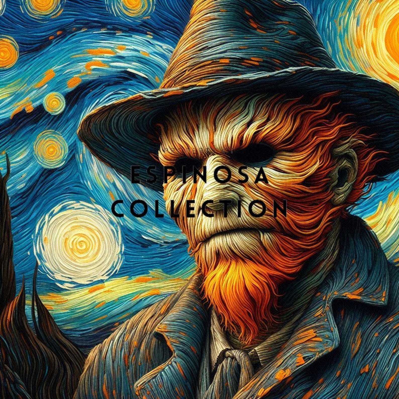 Haunted Van Gogh - Starry Night in the Pumpkin Patch Digital Art Print ...