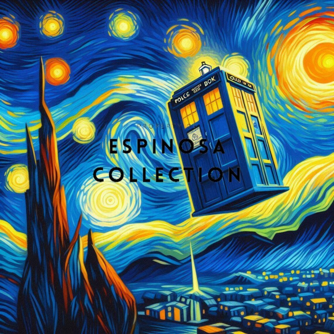 Starry Night Blue Phone Box Adventure Van Gogh Inspired Digital Art ...