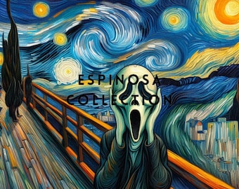 The Scream of Van Gogh - A Starry Night Fusion - Digital Art Print (3 ...