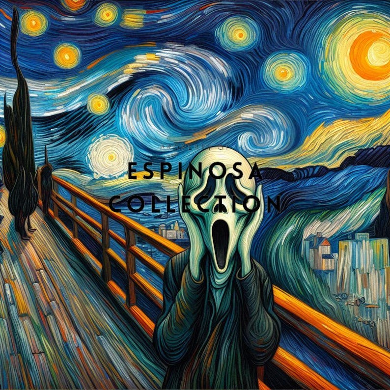 The Scream of Van Gogh - A Starry Night Fusion - Digital Art Print (3 ...