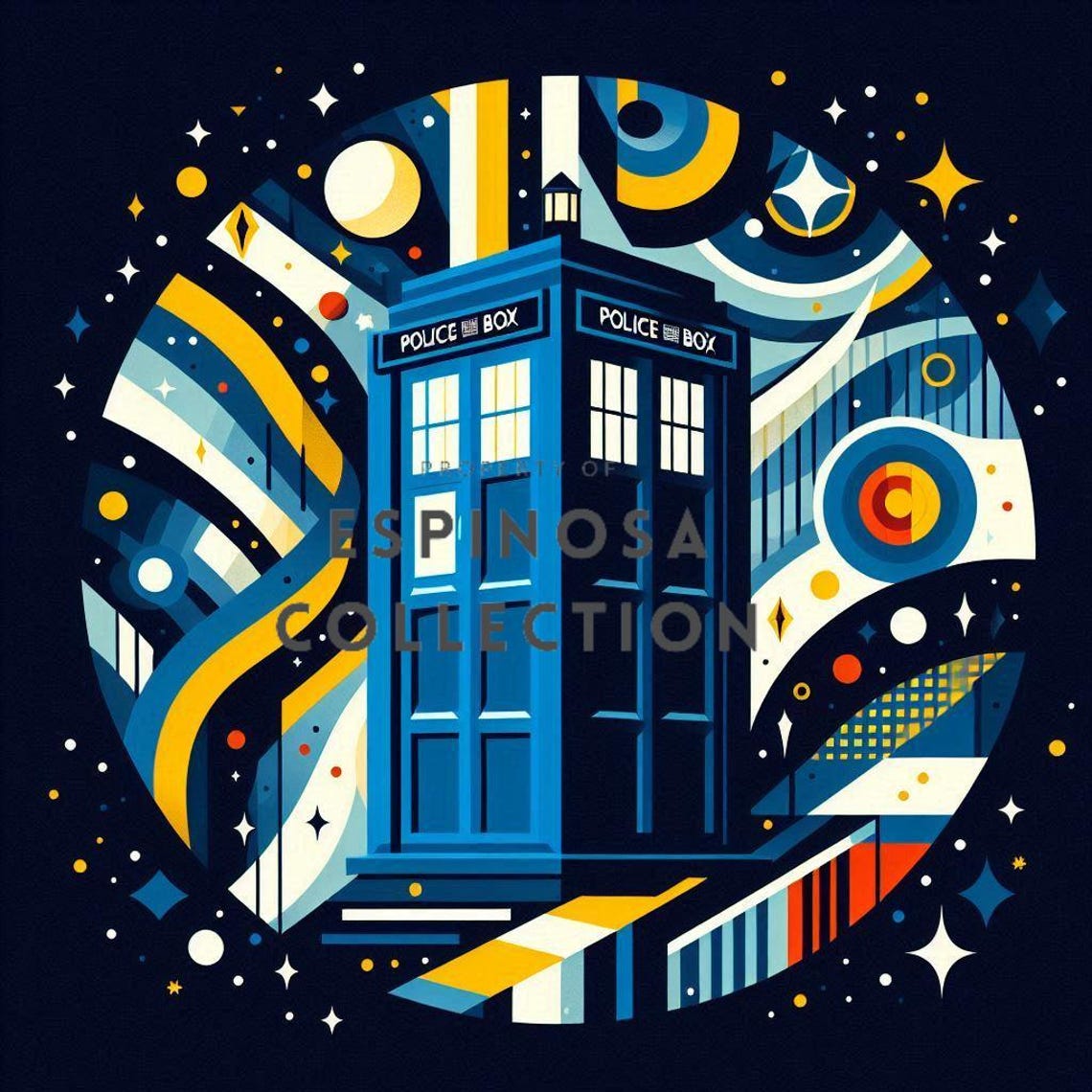 Whimsical Blue Phone Box Journey - Doctor Digital Art Print (3 Sizes ...