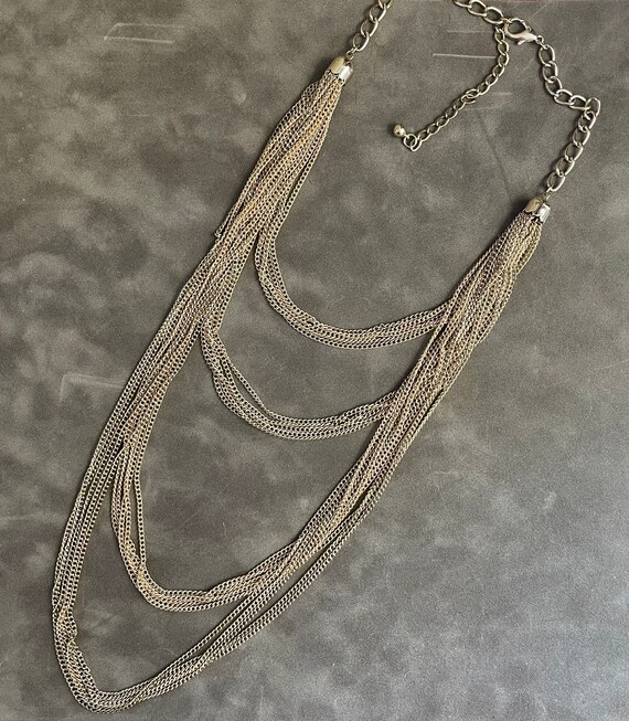 Vintage Triple Layer Multi-Strand Chain Necklace, 199… - Gem