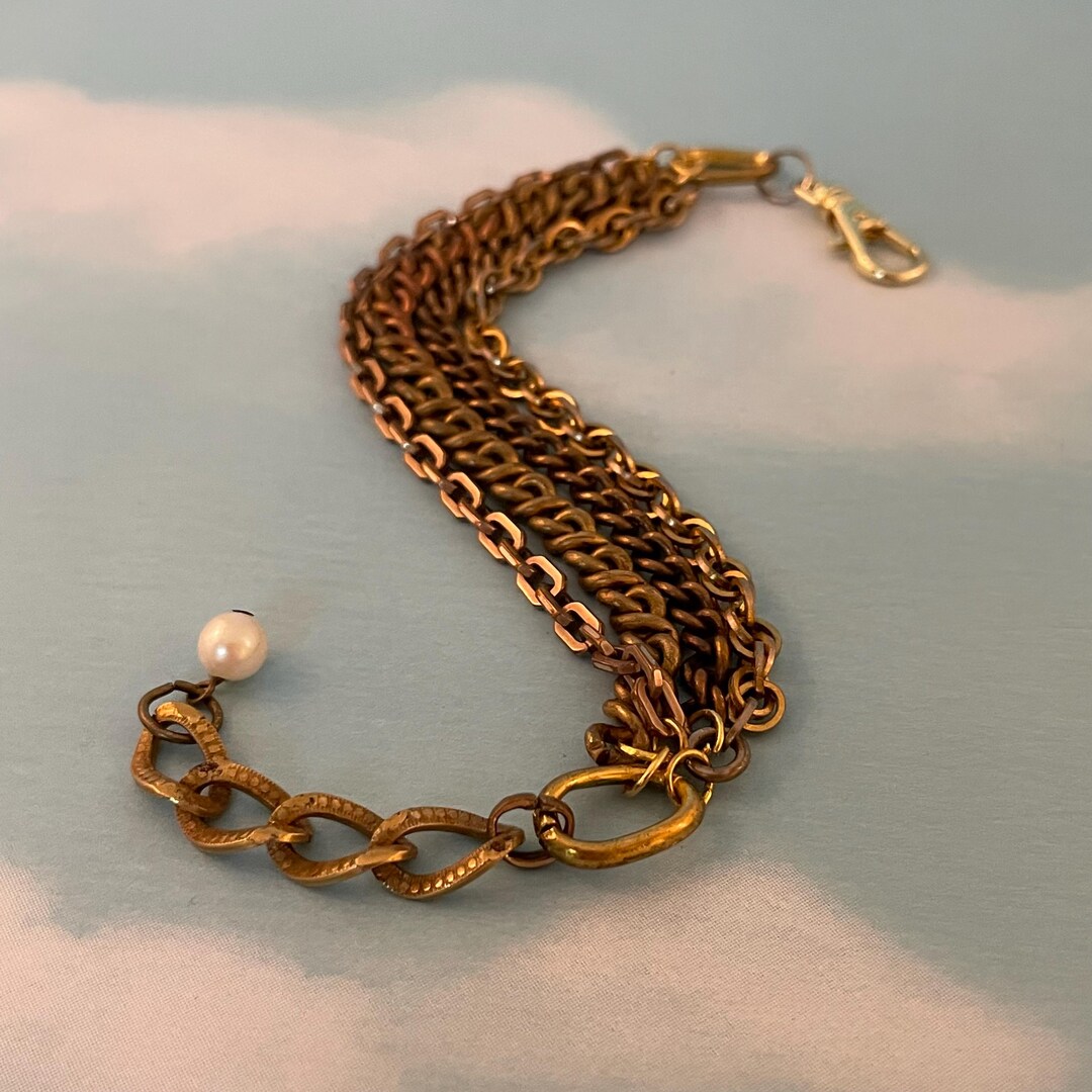 4-strand Chain Bracelet Made With Antique Watch Chain Segments - Etsy