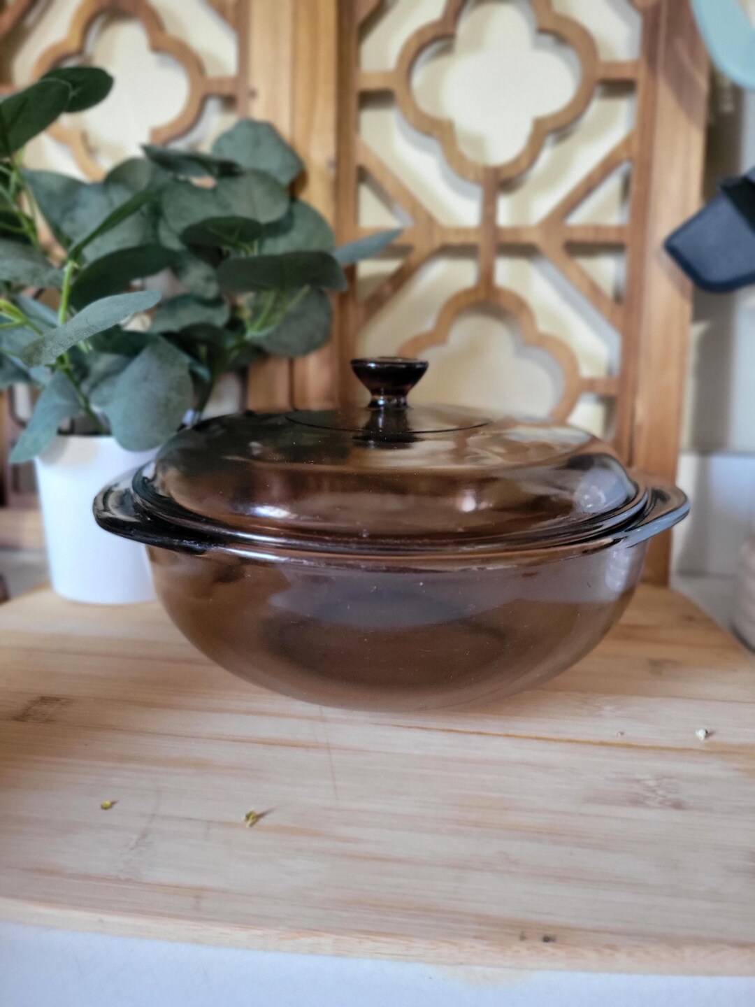 Vintage Amber Pyrex Casserole Dish - Etsy