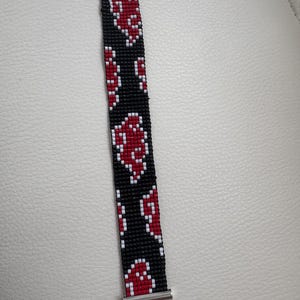Akatsuki Beaded Bracelet – Naruto Inspired Bracelet, Red Cloud Design ...