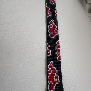 Akatsuki Beaded Bracelet – Naruto Inspired Bracelet, Red Cloud Design ...