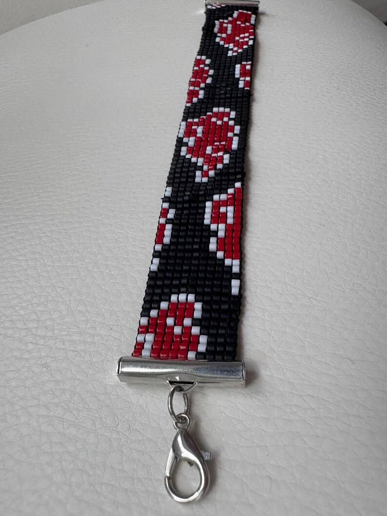 Akatsuki Beaded Bracelet – Naruto Inspired Bracelet, Red Cloud Design ...