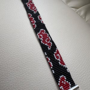 Akatsuki Beaded Bracelet – Naruto Inspired Bracelet, Red Cloud Design ...