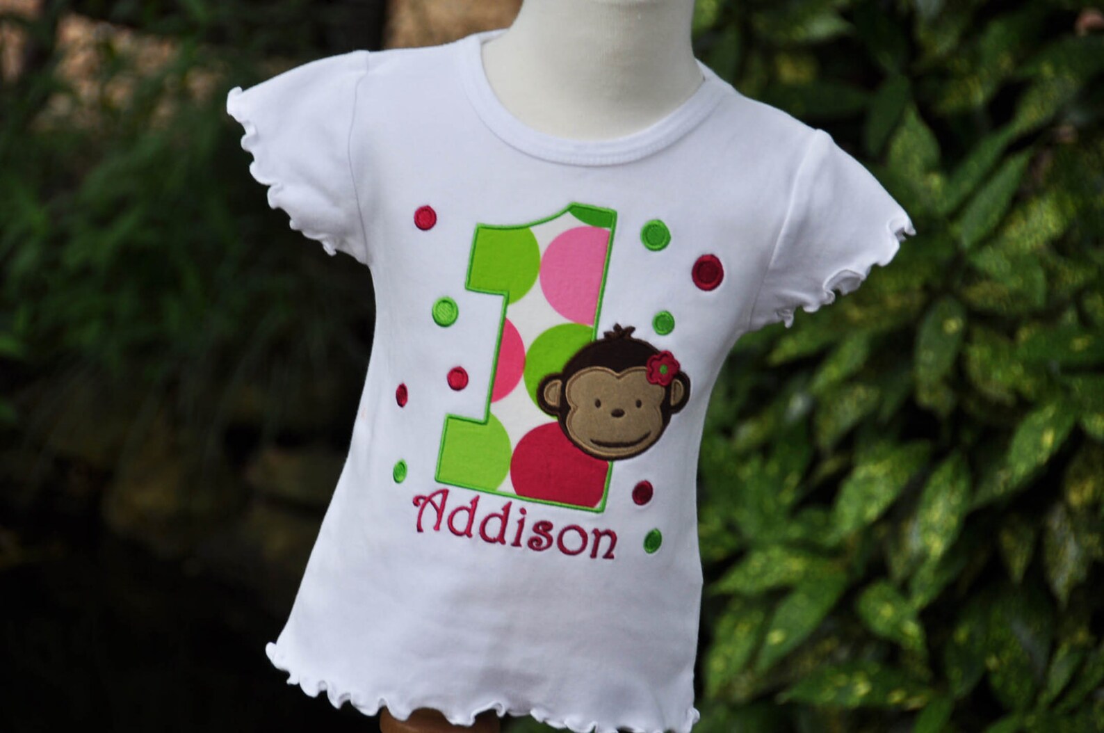 Girls Monkey Birthday Shirt - Girls Ruffle Shirt - Personalized Monkey ...