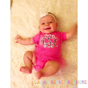 Fancy Vine Applique Monogram Baby Girl Tutu Bodysuit / Short - Etsy
