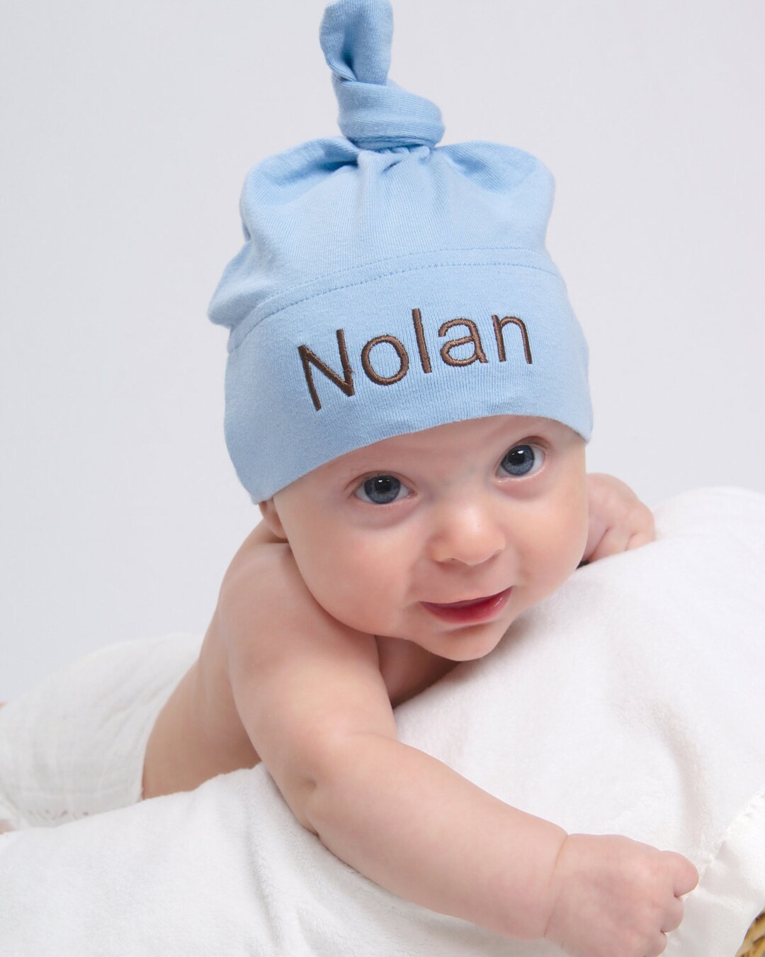 Knotted Baby Beanie Cap - Infant Beanie Hat - Personalized Beanie Cap ...