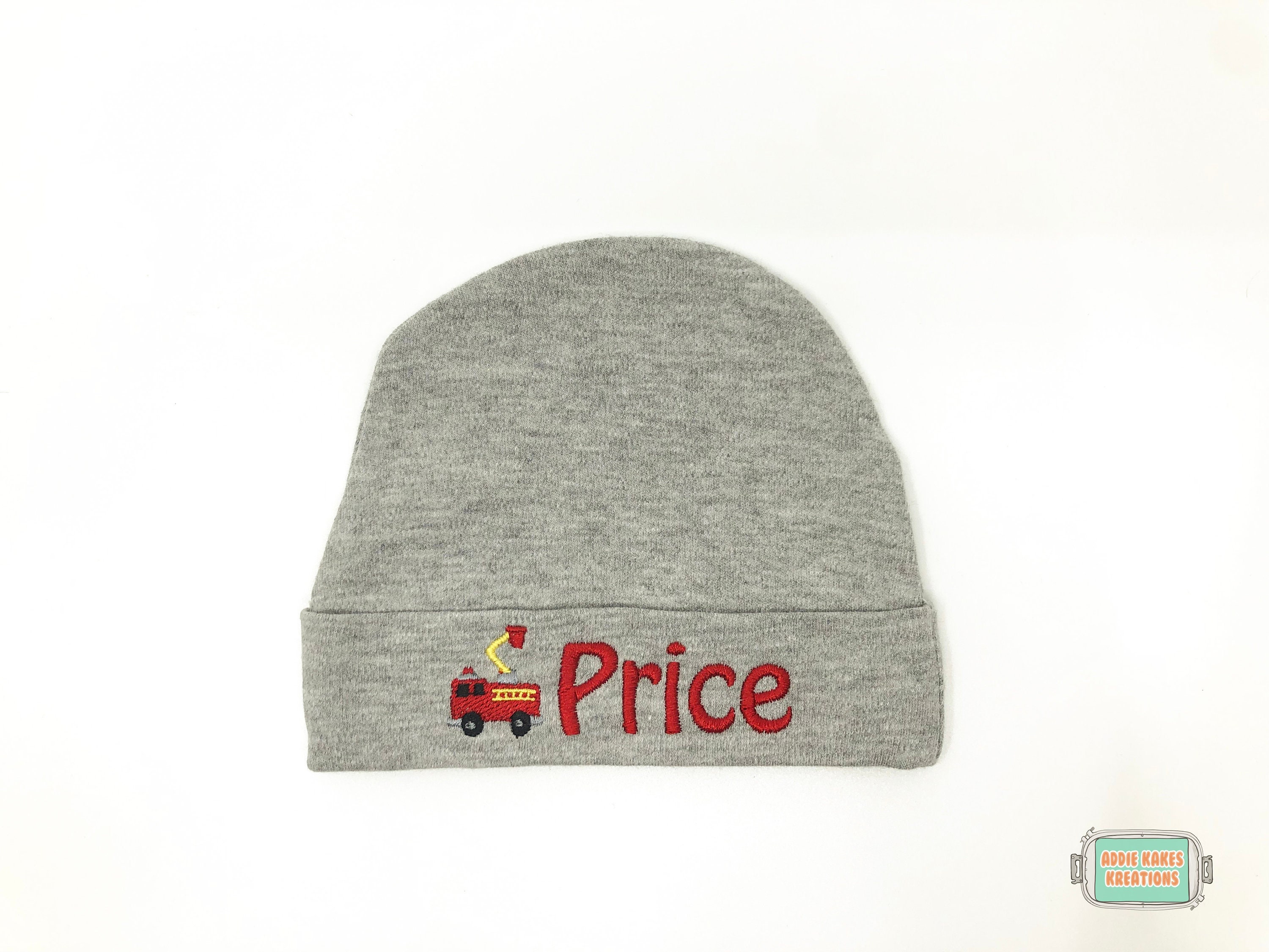 Firetruck Baby Boy Beanie Hat Personalized With Any Name - Etsy