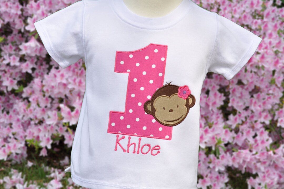 Girls Monkey Birthday Shirt - Etsy
