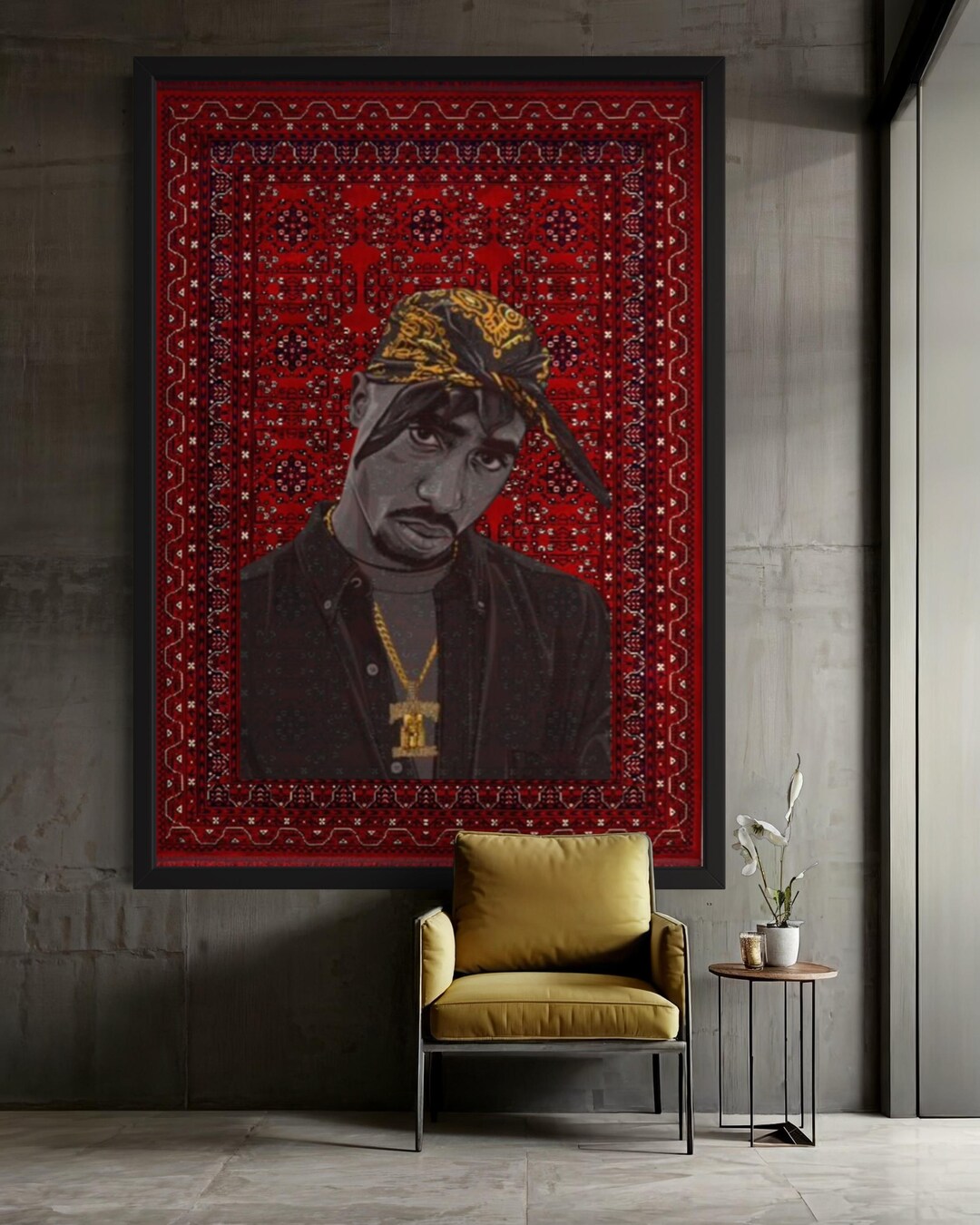 Tupac Shakur Portrait Painting,original Painting,turkish Carpet Wall ...