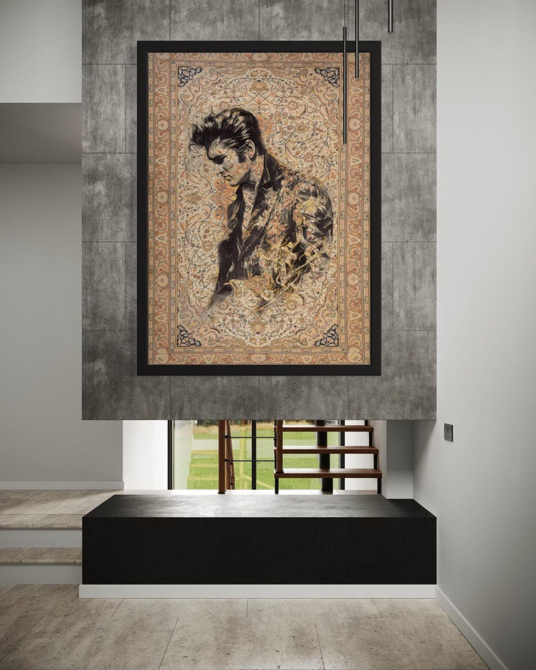 Elvis Presley Original Painting,rock Wall Art,turkish Carpet Wall Art ...