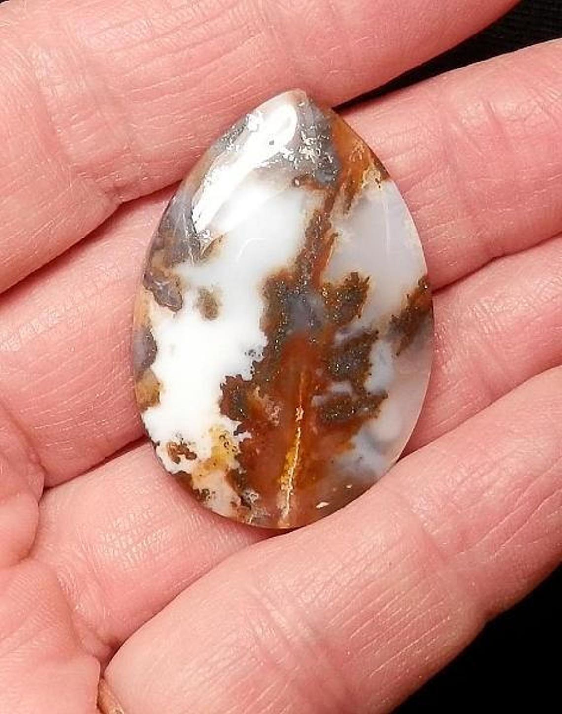 Graveyard Point Plume Agate Designers Cabochon Marqusite Lined Plumes ...
