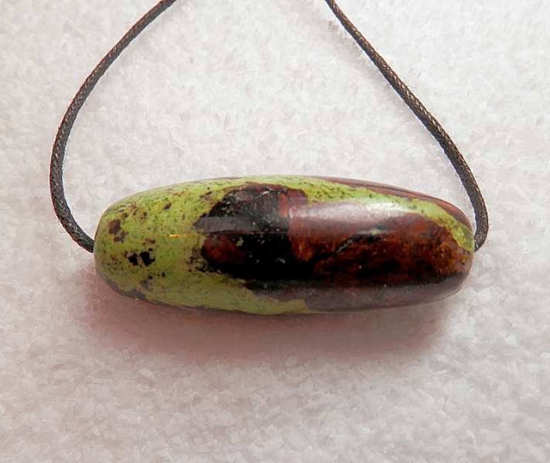 Gaspeite Hand Cut Focal Bead Extra Large Australian Gaspeite Bicone ...