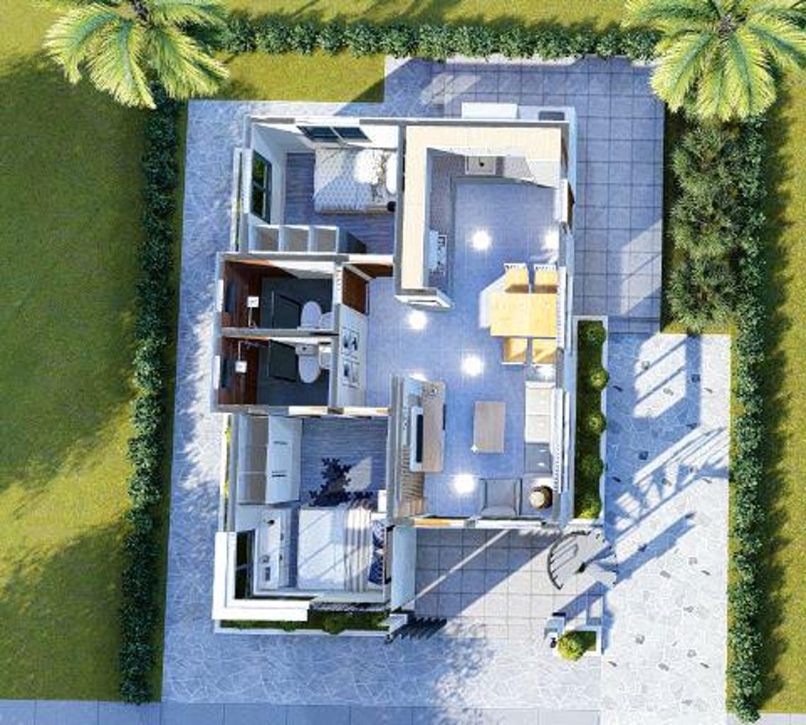 6x9 Meter House Plan | 2 Bedroom, Roofdeck Design (PDF File) - Etsy