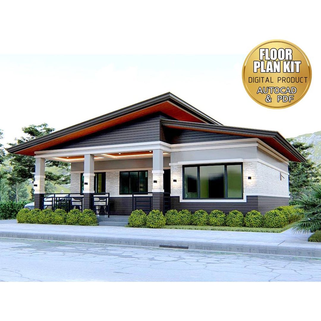 HOUSE DESIGN 10 X 8 Meters 3 Bedroom Simple House PDF File and Autocad ...
