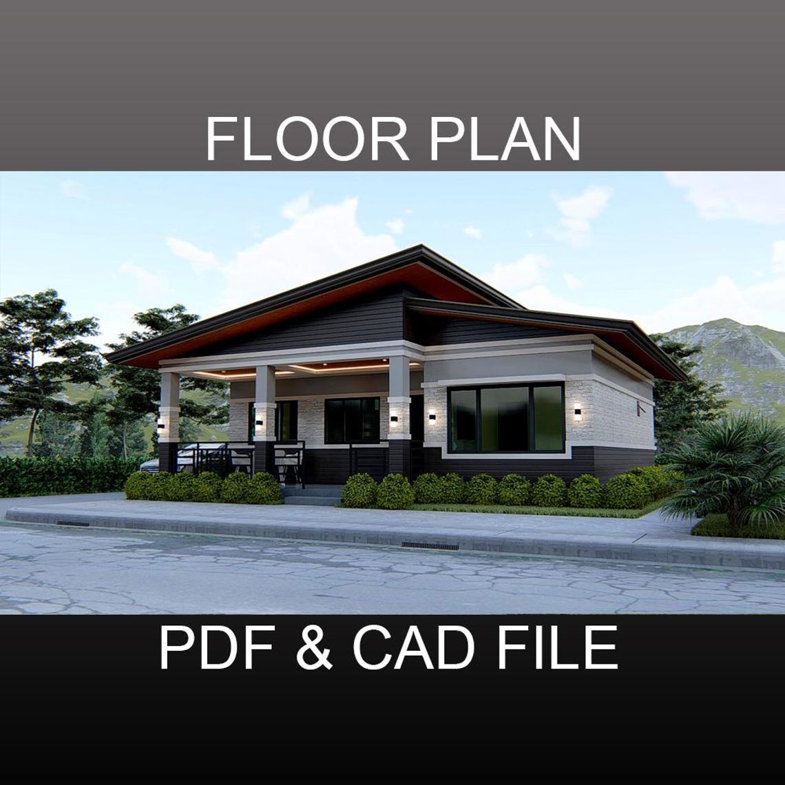 HOUSE DESIGN | 10 X 8 Meters | 3 Bedroom Simple House [PDF File and Autocad File] - Etsy