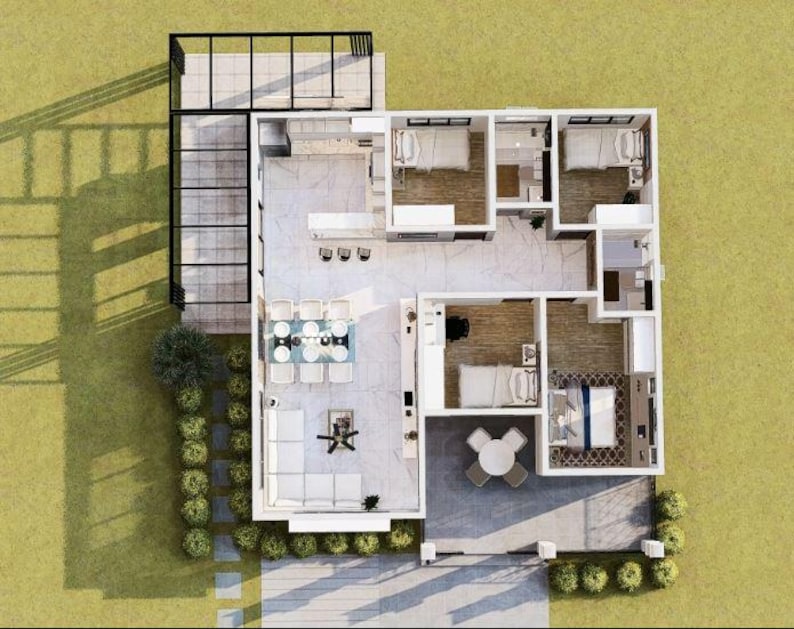 4 Bedroom | 10 X 10 Meters | HOUSE DESIGN IDEAS | Floor Plan and ...
