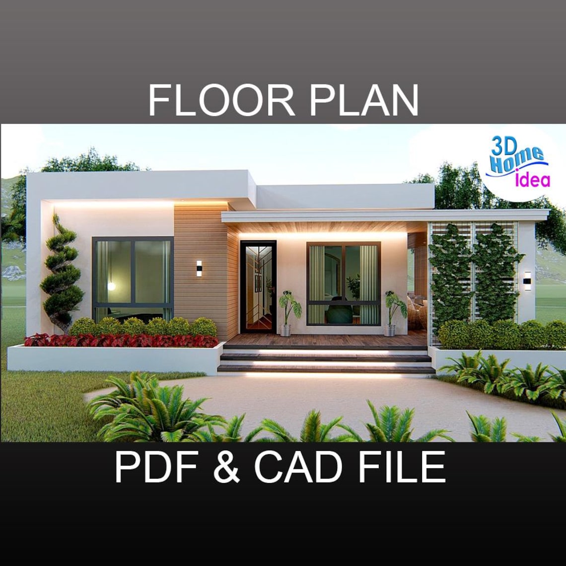 Architectural Drawings - 3 Bedroom House Plan: 8x12 Meters, Modern Home ...