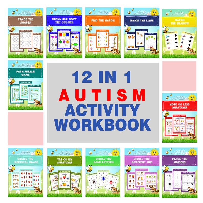 12 in 1 AUTISM ACTIVITY WORKBOOK (pdf File) - Etsy