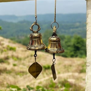 Brass Bell, Nepalese Traditional Handmade Wind Chim, Brass Bell With ...