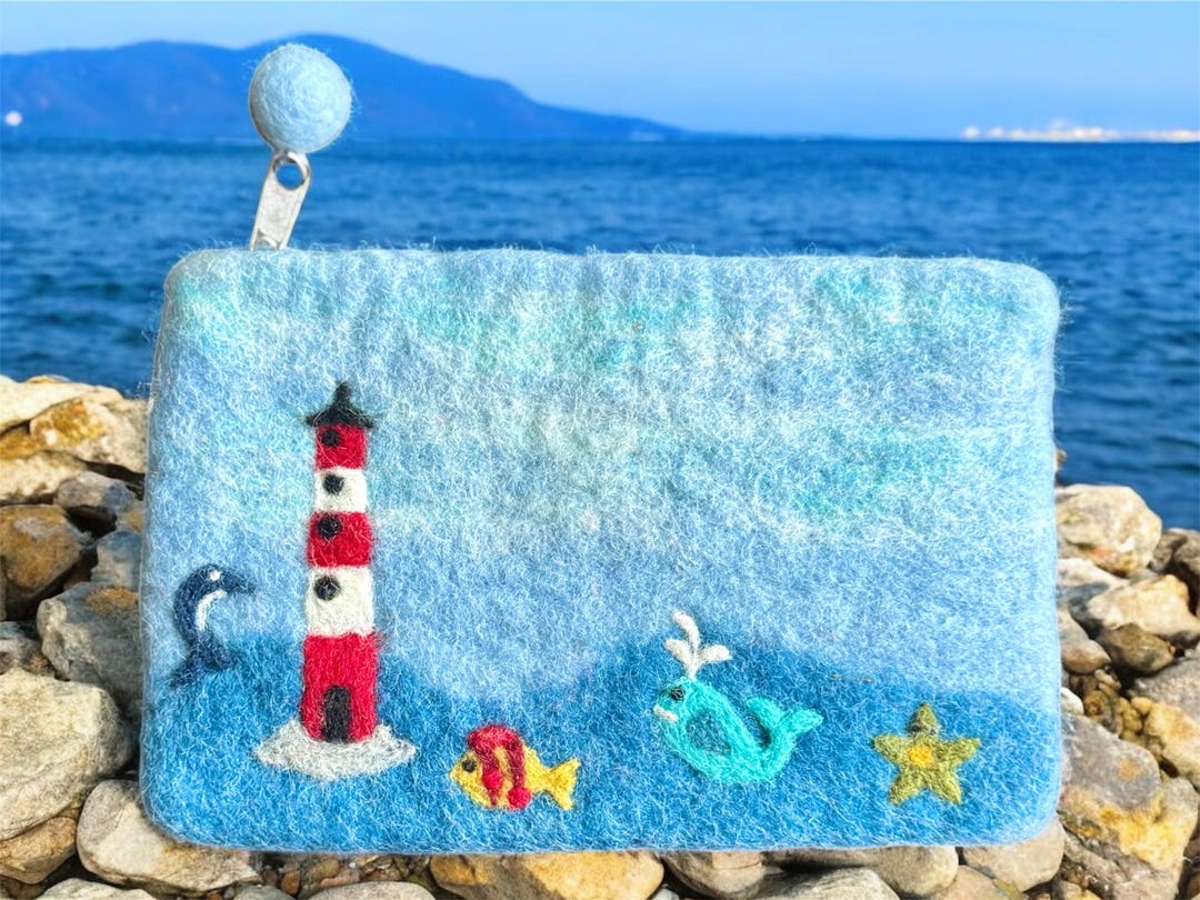 Handmade Felt Lighthouse Coin Purse: Ocean Life Design, Fair Trade - Etsy