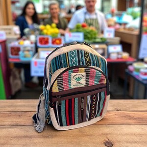 Handmade Hemp Mini Backpack: Small Eco-friendly Boho Travel, School ...