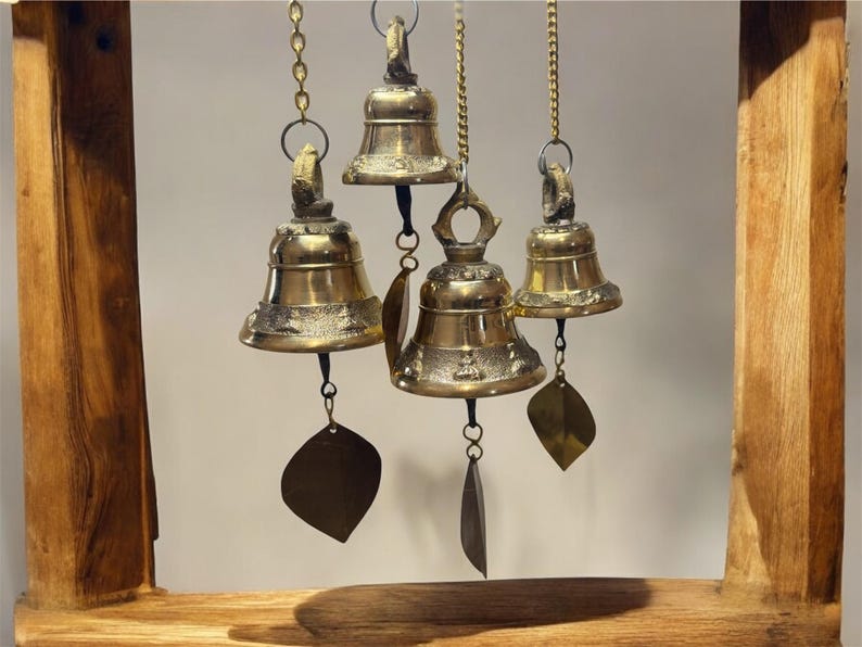 Brass Bell, Nepalese Traditional Handmade Wind Chim, Brass Bell With ...