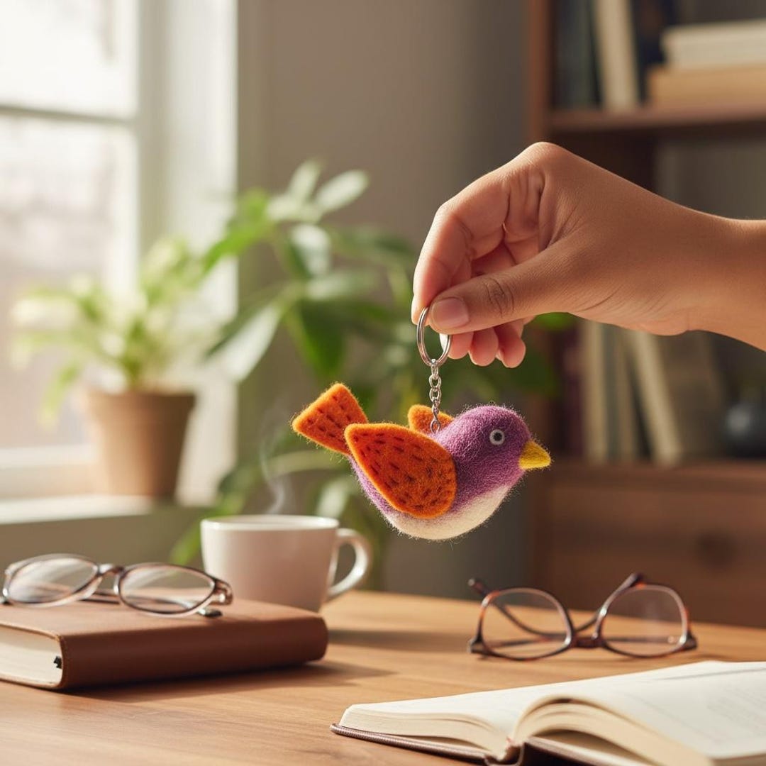 Handmade Felt Bird Keychain Backpack Charm - Etsy