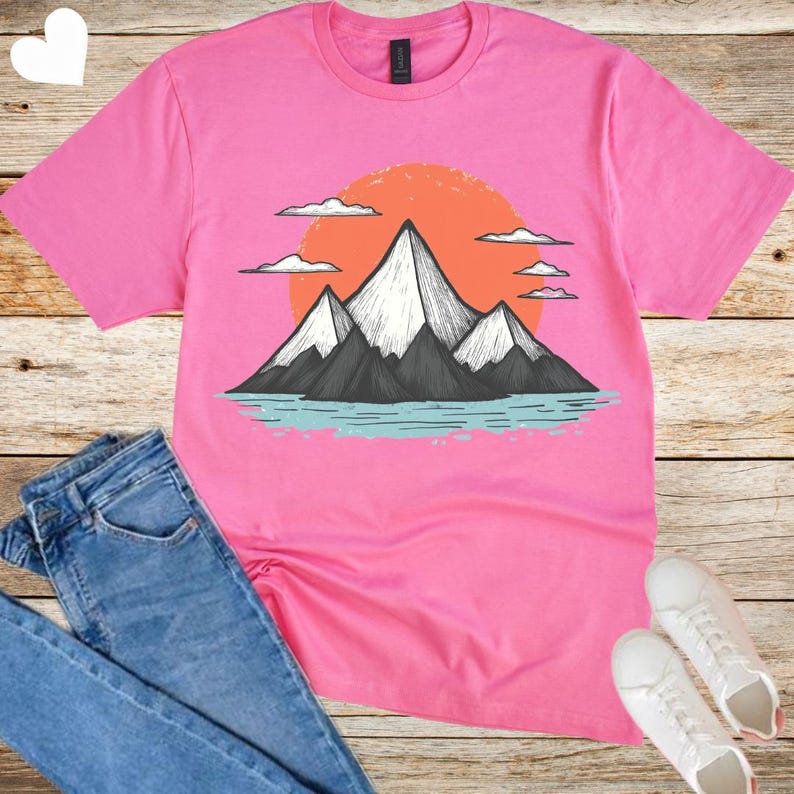 Sunset Mountains Graphic Tee, Nature Lover Tshirt, Mountain Sunset ...
