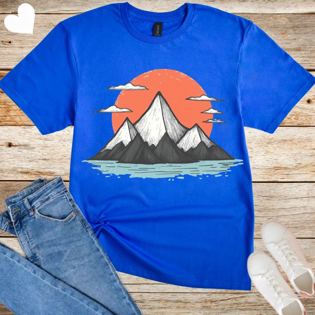 Sunset Mountains Graphic Tee, Nature Lover Tshirt, Mountain Sunset ...