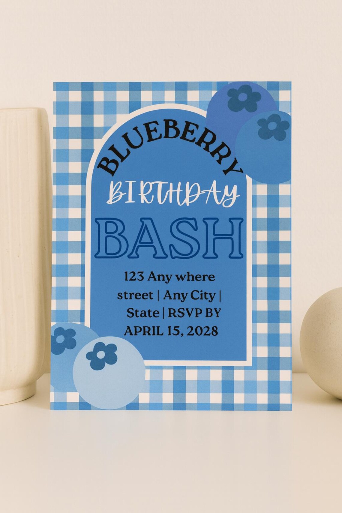 Blueberry Birthday Invitation | Printable Party Invite - Etsy
