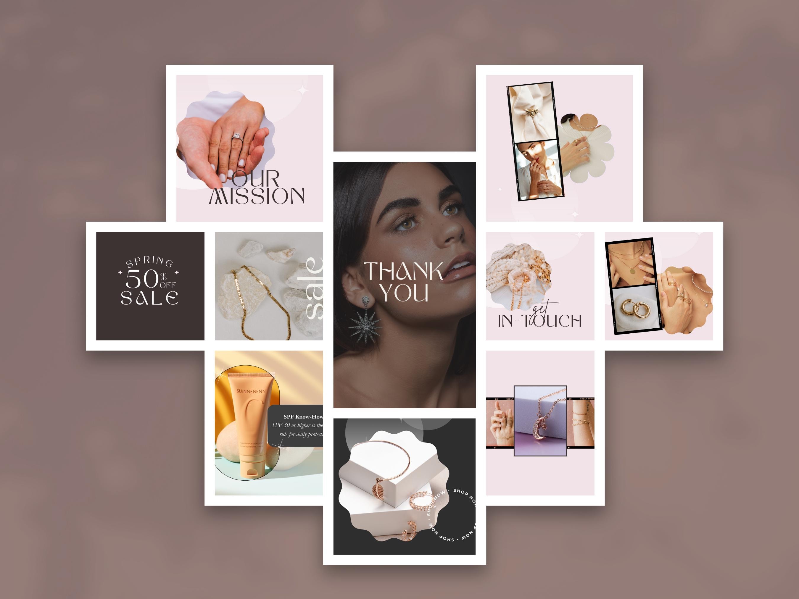 Pink Glitter Instagram Template Design, Canva Templates, Social Media ...