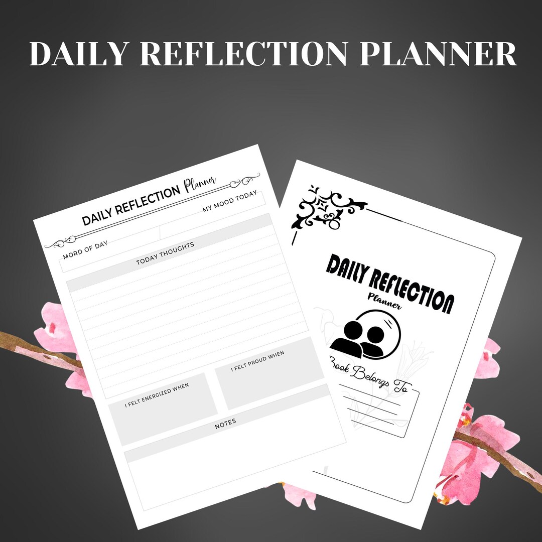 Daily Reflection Planner Calendar, Printable Journal, Minimalist ...