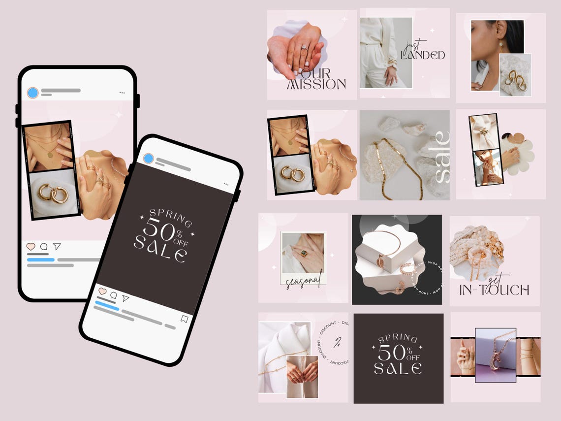 Pink Glitter Instagram Template Design, Canva Templates, Social Media ...