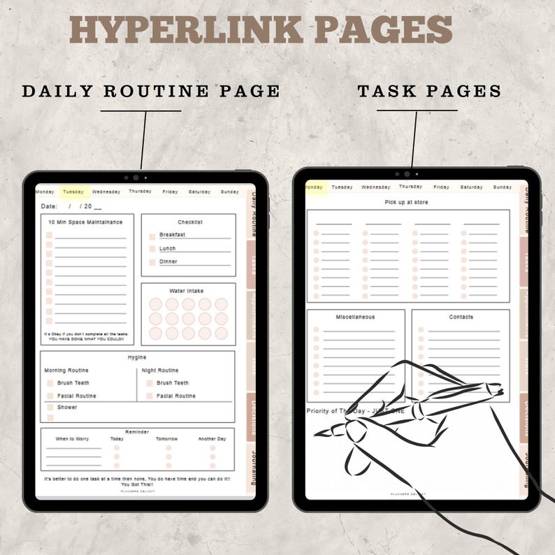 ADHD Digital Planner With Goodnotes Template, Daily & Weekly Planner ...