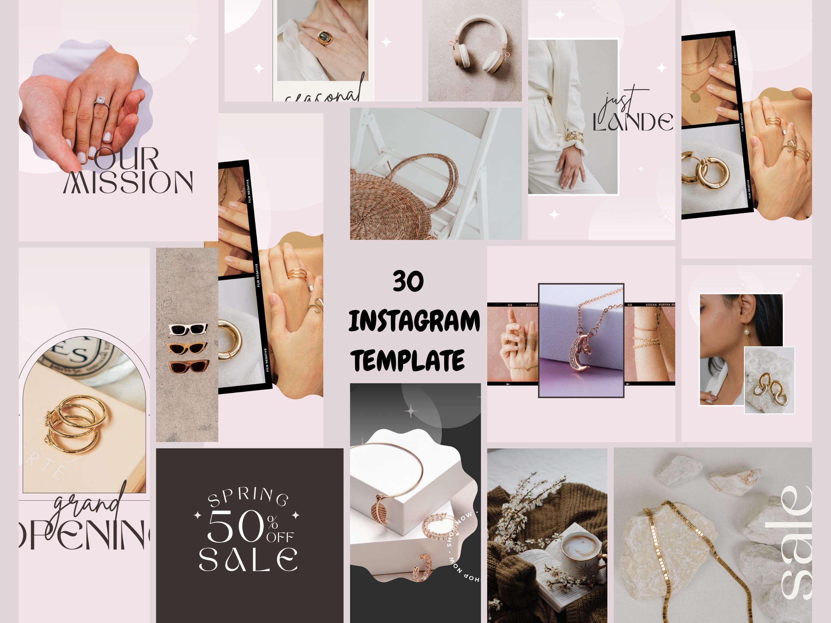 Pink Glitter Instagram Template Design, Canva Templates, Social Media ...