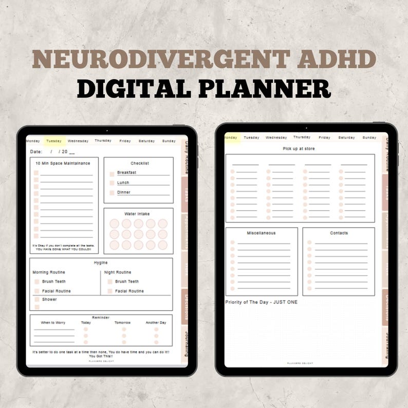 ADHD Digital Planner With Goodnotes Template, Daily & Weekly Planner ...