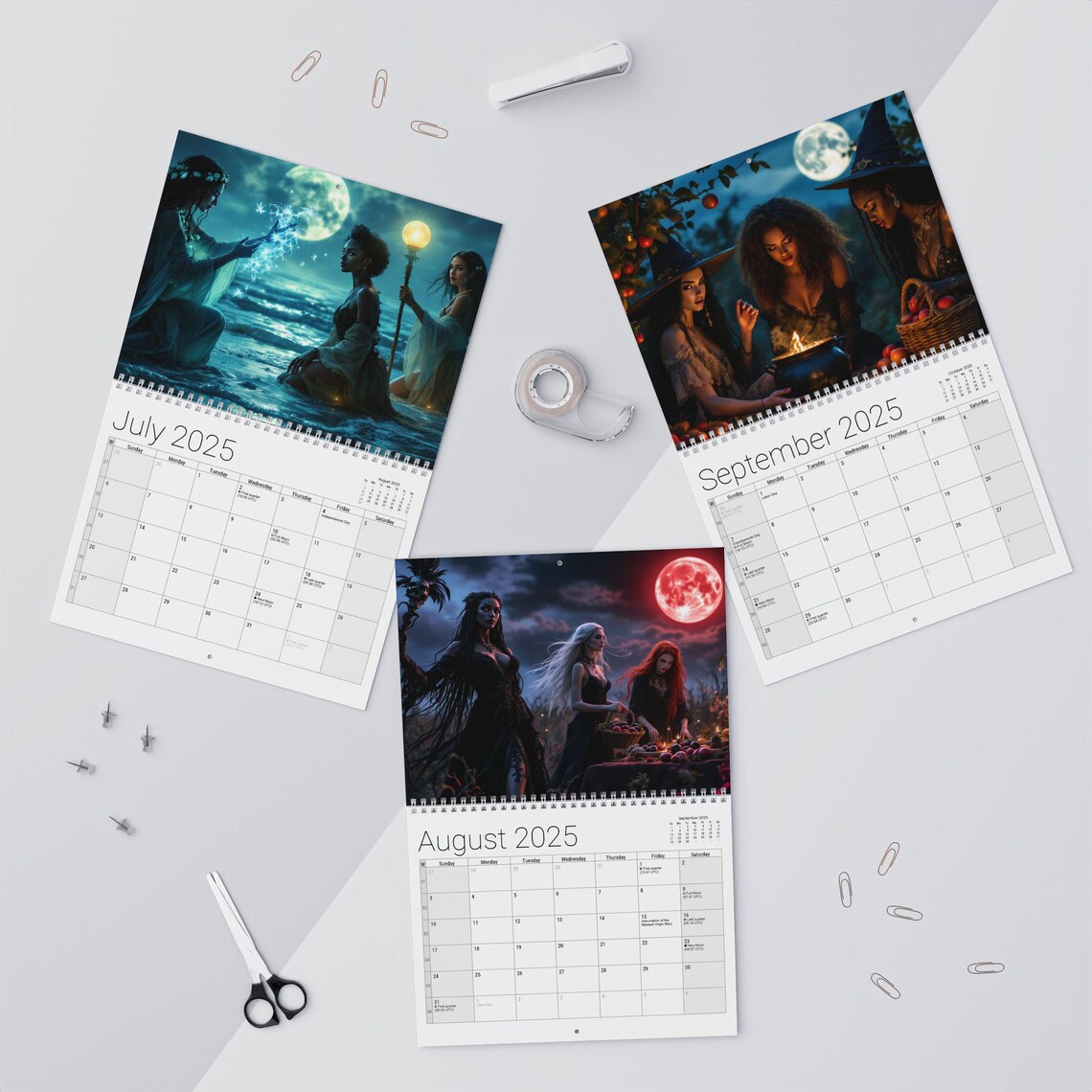 2026 Gothic Witch Monthly Calendar | Dark Fantasy Grimoire Planner ...