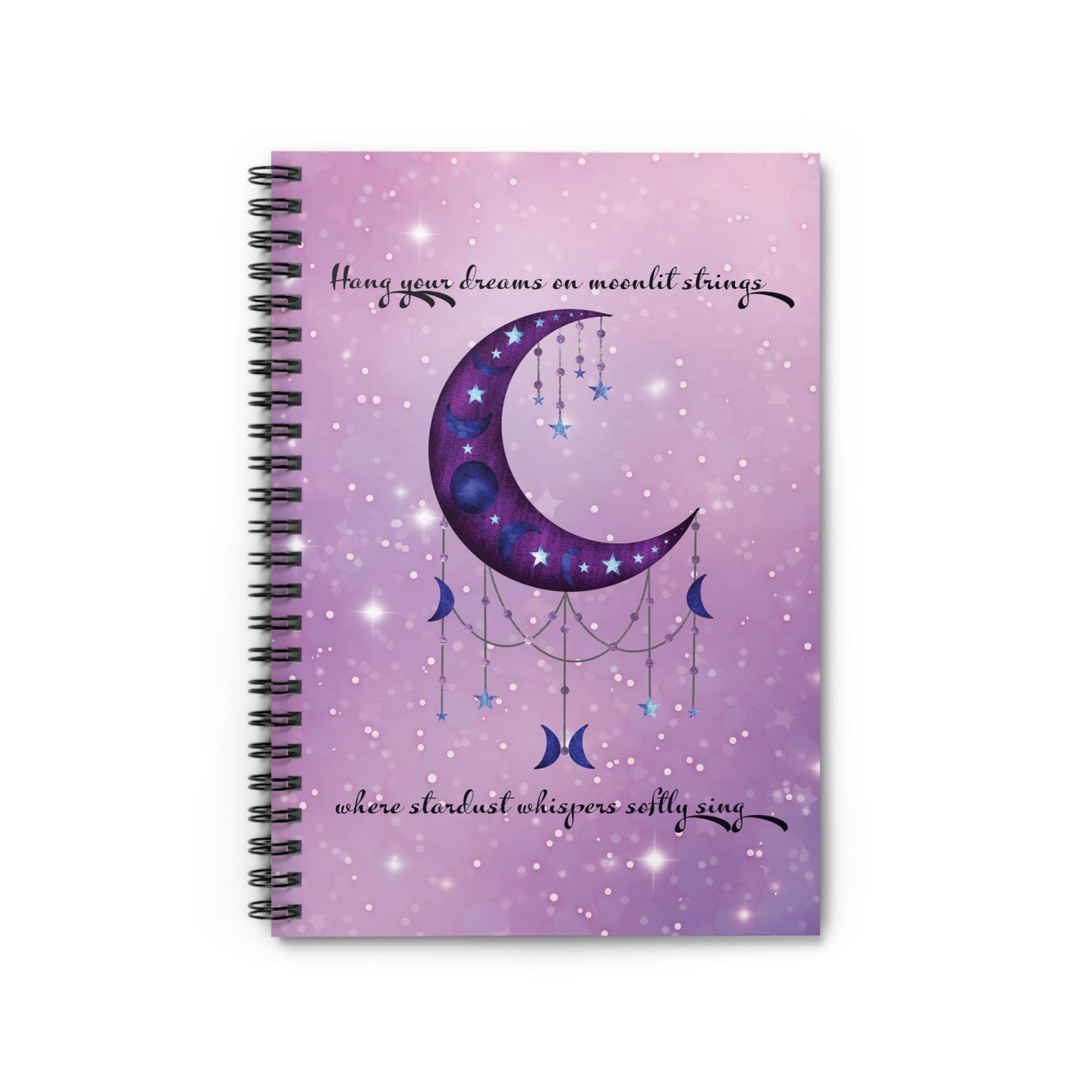 Celestial Dreams Spiral Notebook, Moonlit Strings Journal, Ruled Line ...